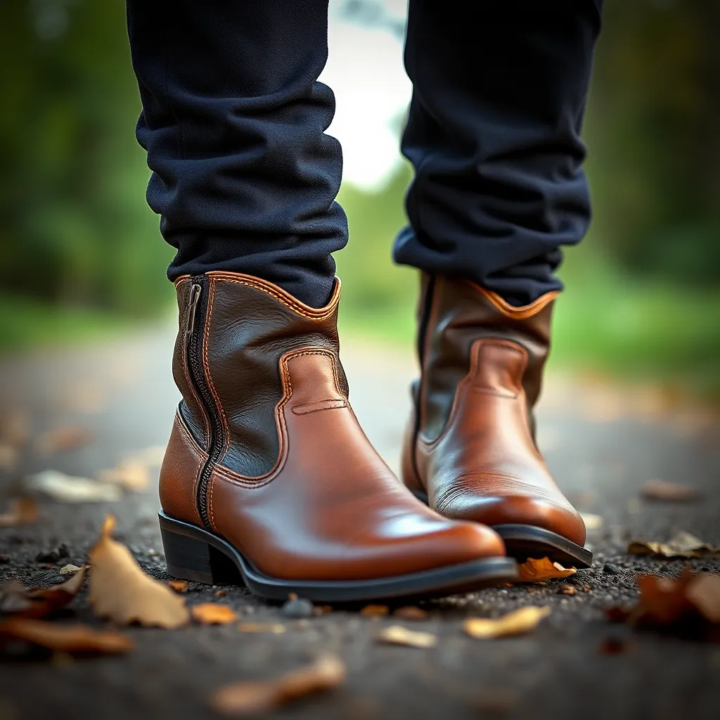Men's Cowboy Boots with Side Zipper: Style and Utility
